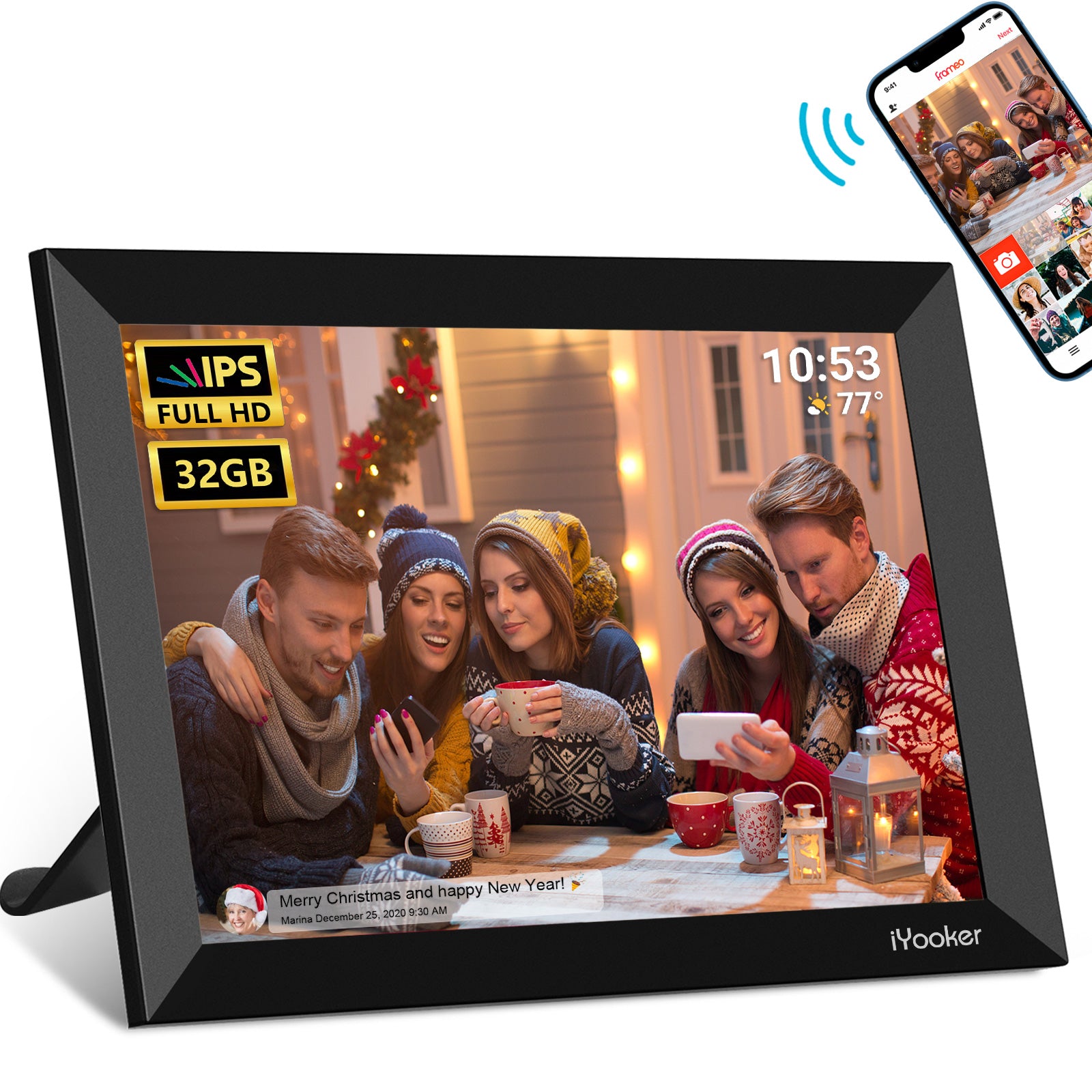 iYooker Digital Photo Frame, 10.1 Inch WiFi Digital Picture Frame with ...