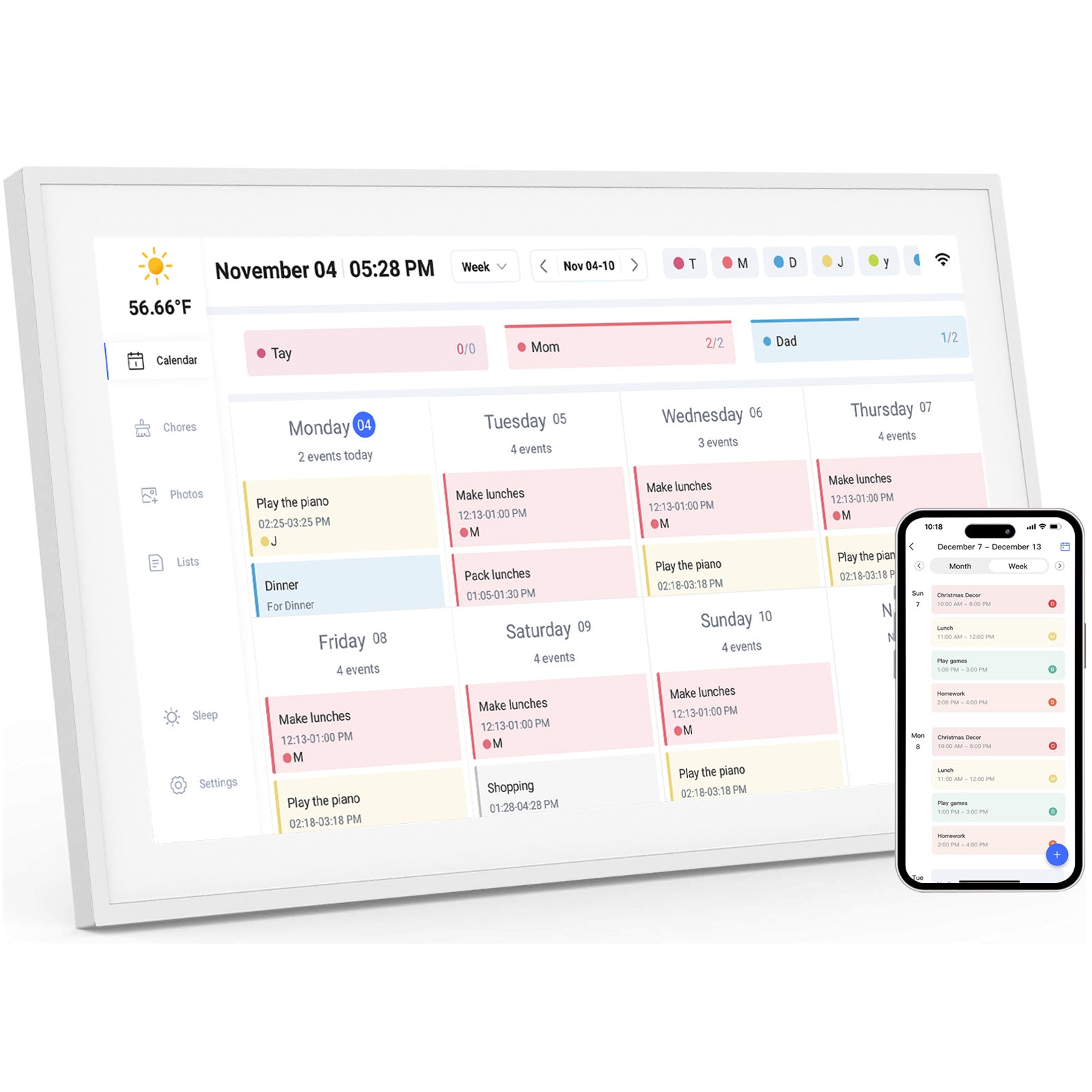 Digital Calendar: 21.5 Inch Smart Electronic Calendar Planner & Chore ...