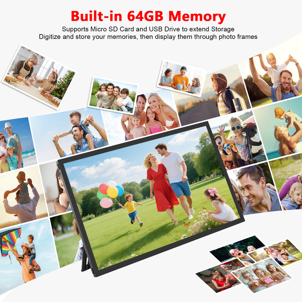 21.5" Large Frameo Digital Photo Frame, 64GB WiFi Digital Picture Fram ...