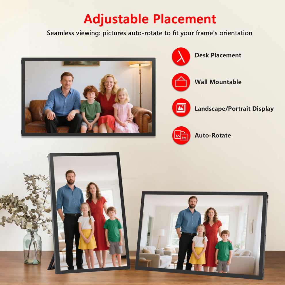 21.5" Large Frameo Digital Photo Frame, 64GB WiFi Digital Picture Fram ...